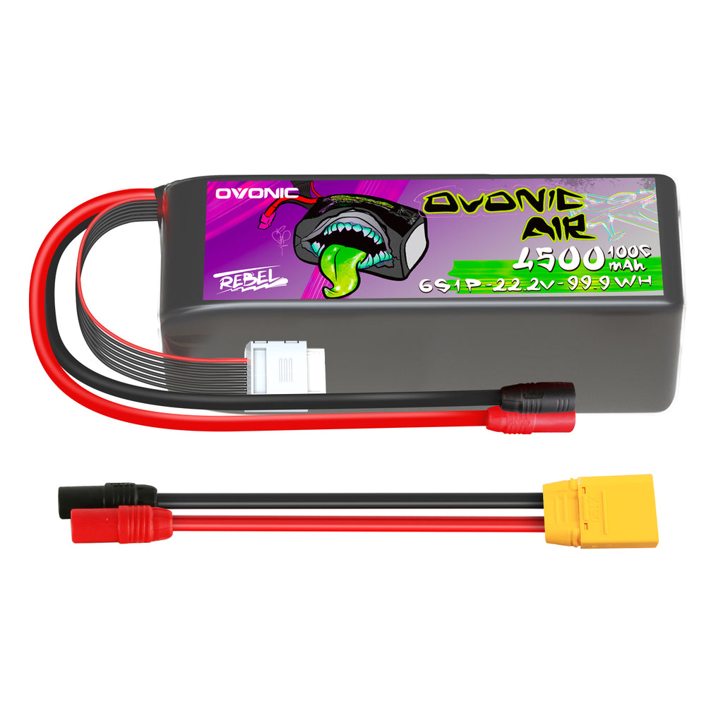 Ovonic Rebel 2.0 100C 6S 4500mAh 22.2V LiPo Battery with XT90 & AS150 – Ampow