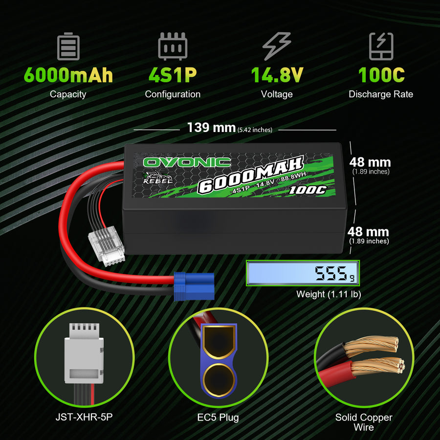 Ovonic 4S 14.8V LiPo Battery for RC – Ampow