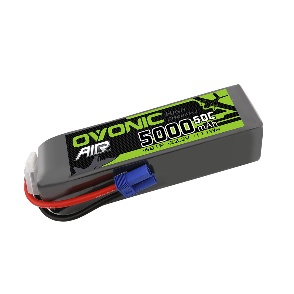 Ovonic 5000mah 6S 22.2V 50C Lipo Battery EC5 for Airplane&Heli&SENTON – Ampow