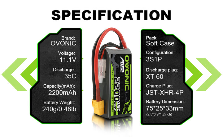 2×Ovonic 22.2V 50C 6S 4500mAh Lipo Battery Pack with T Plug – Ampow