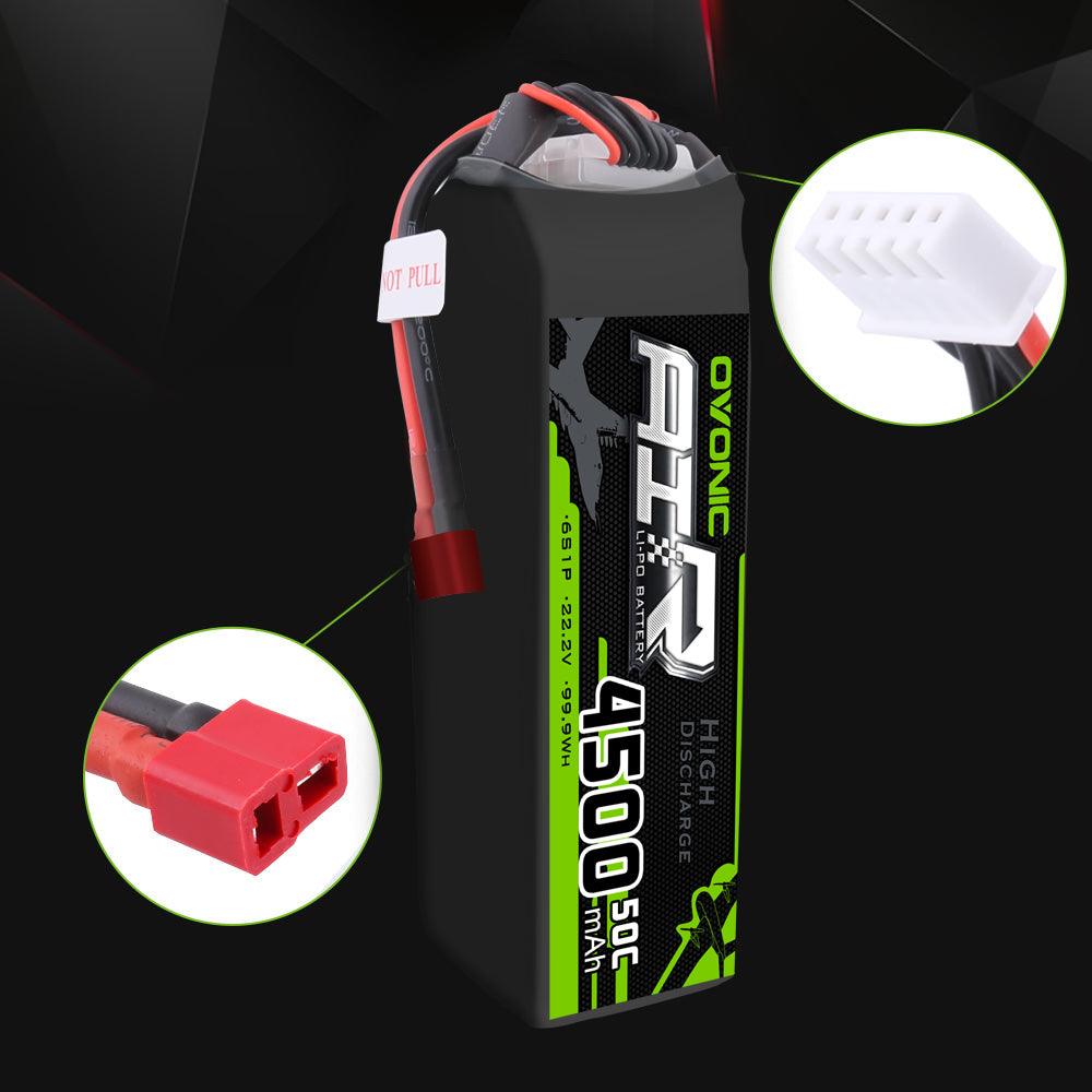 2×Ovonic 22.2V 50C 6S 4500mAh Lipo Battery Pack with T Plug – Ampow
