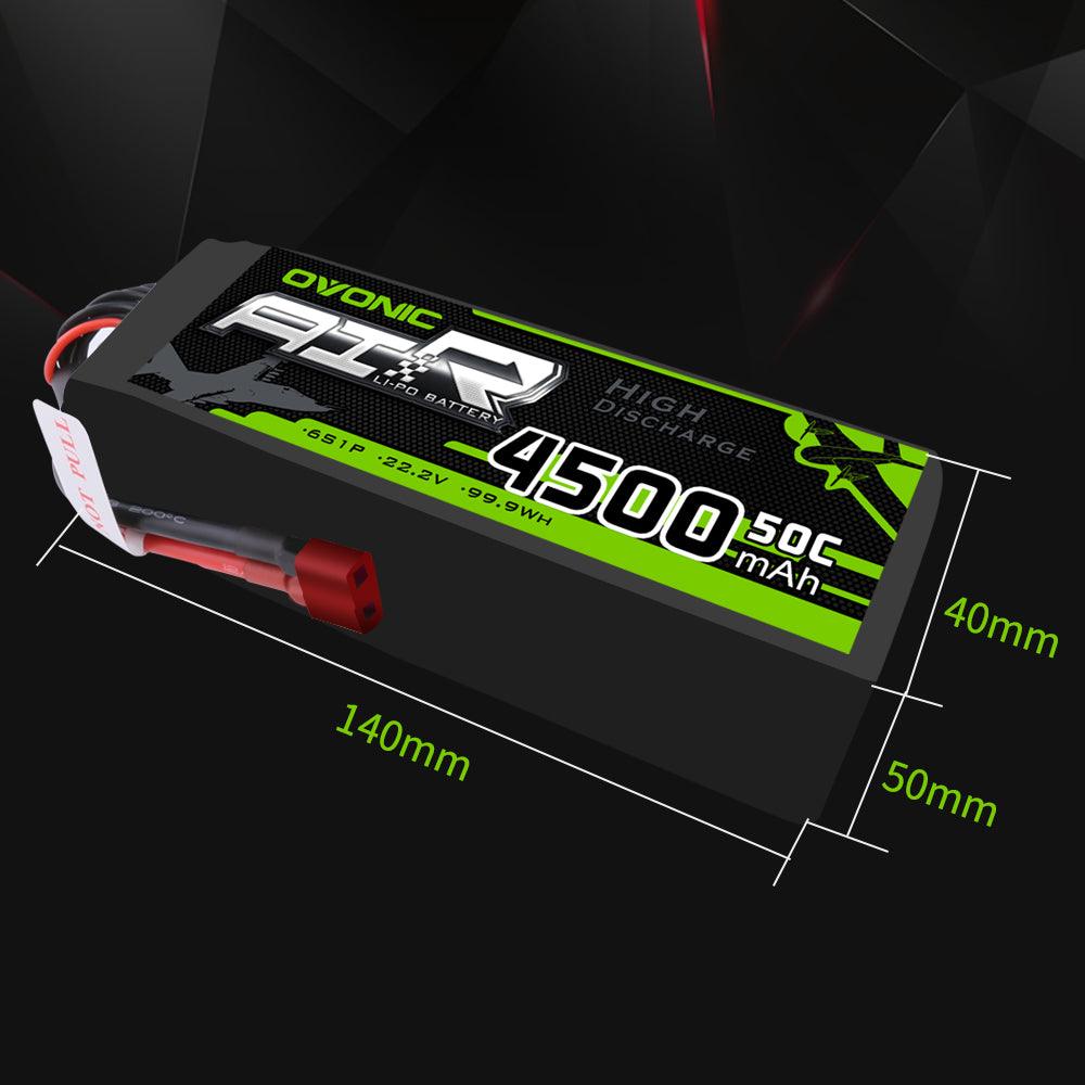 2×Ovonic 22.2V 50C 6S 4500mAh Lipo Battery Pack with T Plug – Ampow